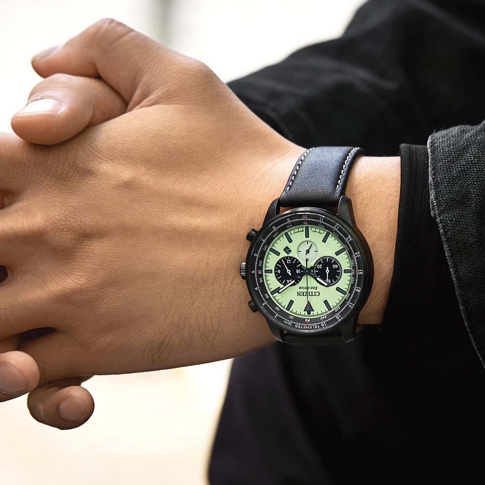 CITIZEN Eco-Drive CA4505-21X Luminous Dial Date Display Chronograph 10 ...