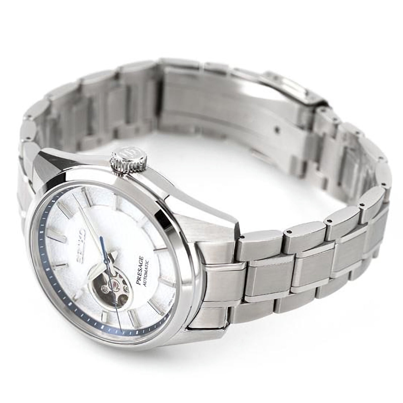 Seiko Presage Sharp Edged SPB309J1 Open Heart White Dial Automatic Men ...